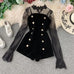 Gothic Lace Mesh Inner Velvet Button Romper Jumpsuit – ROCK 'N DOLL