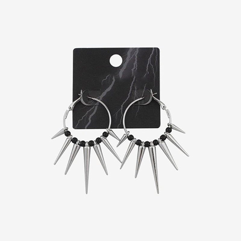 Gothic Punk Spikes Hoop Earrings – ROCK 'N DOLL